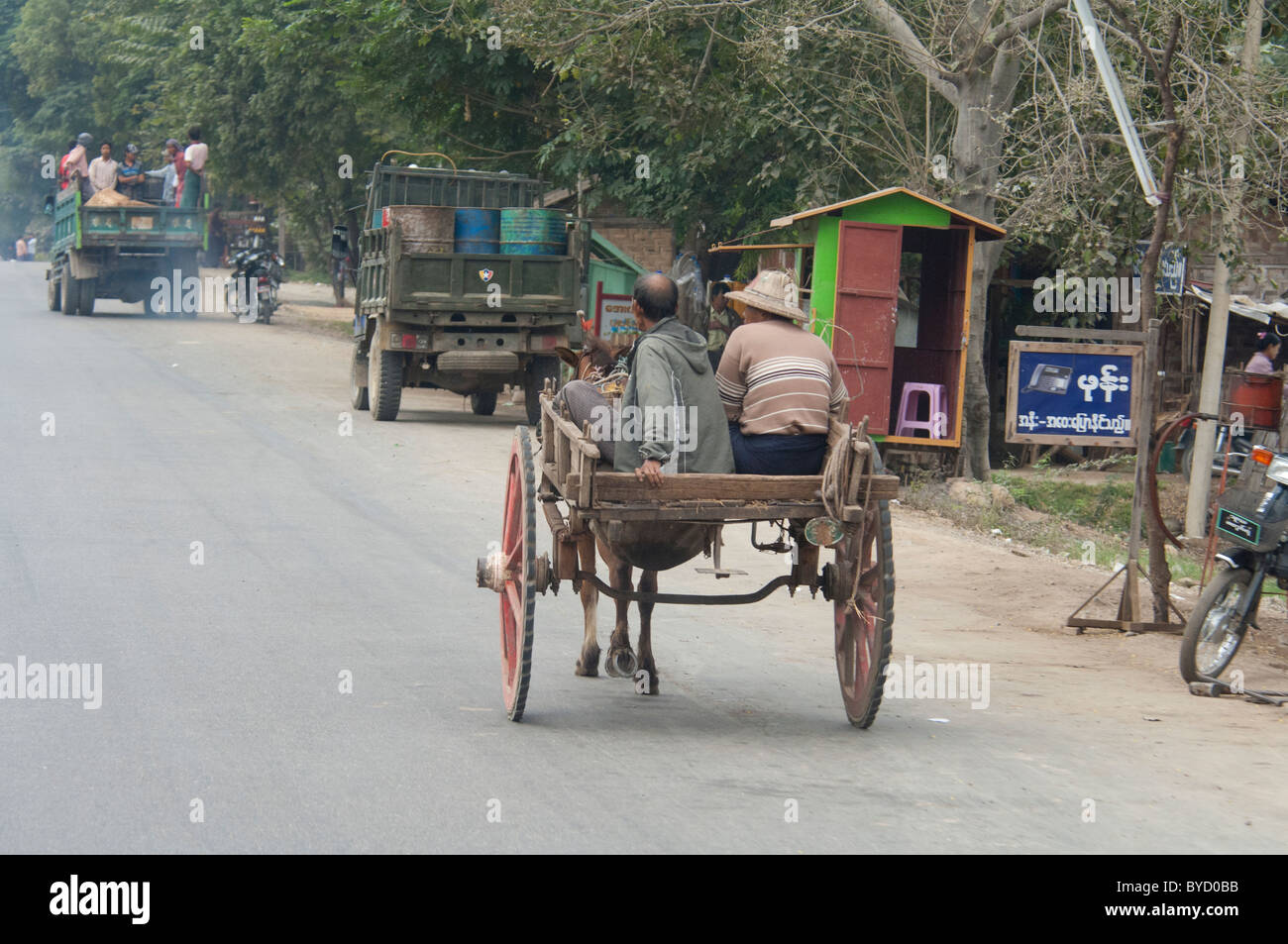 Myanmar (aka Burma), Mandalay. Typical rural street scene Stock Photo ...