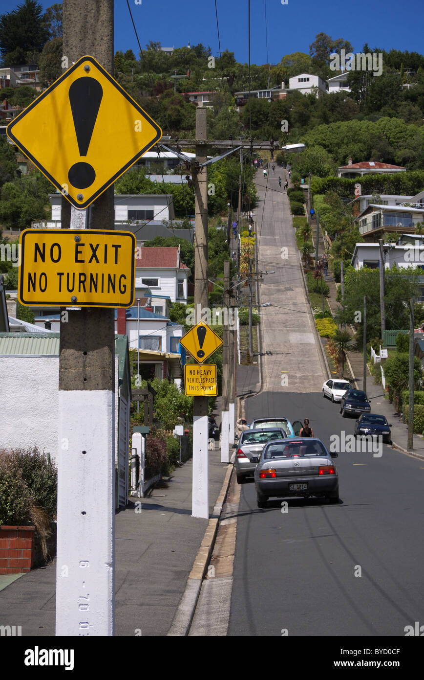 The Worlds Steepest Street, Baldwin Street, Dunedin, New Zealand Stock ...