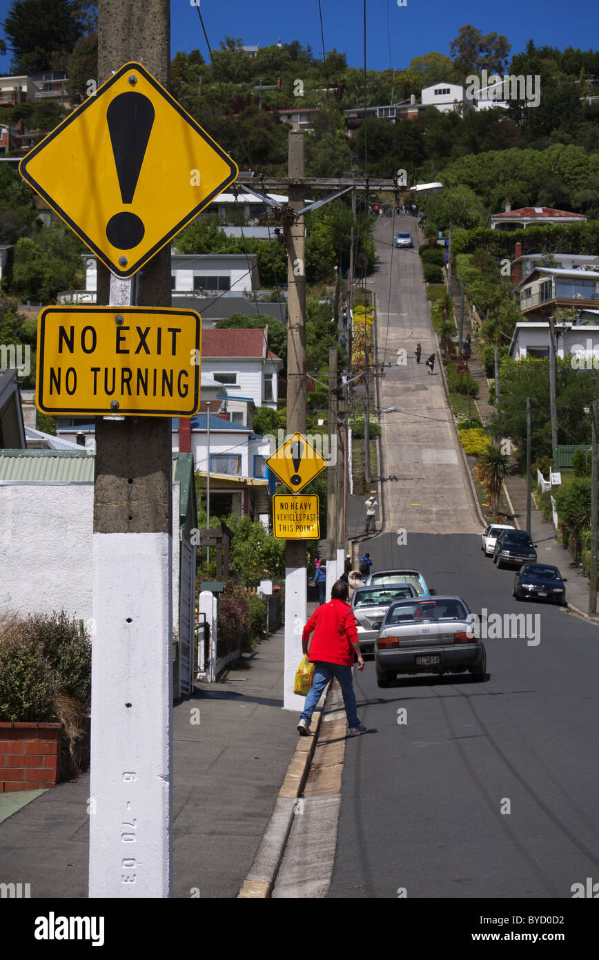 The Worlds Steepest Street, Baldwin Street, Dunedin, New Zealand Stock ...
