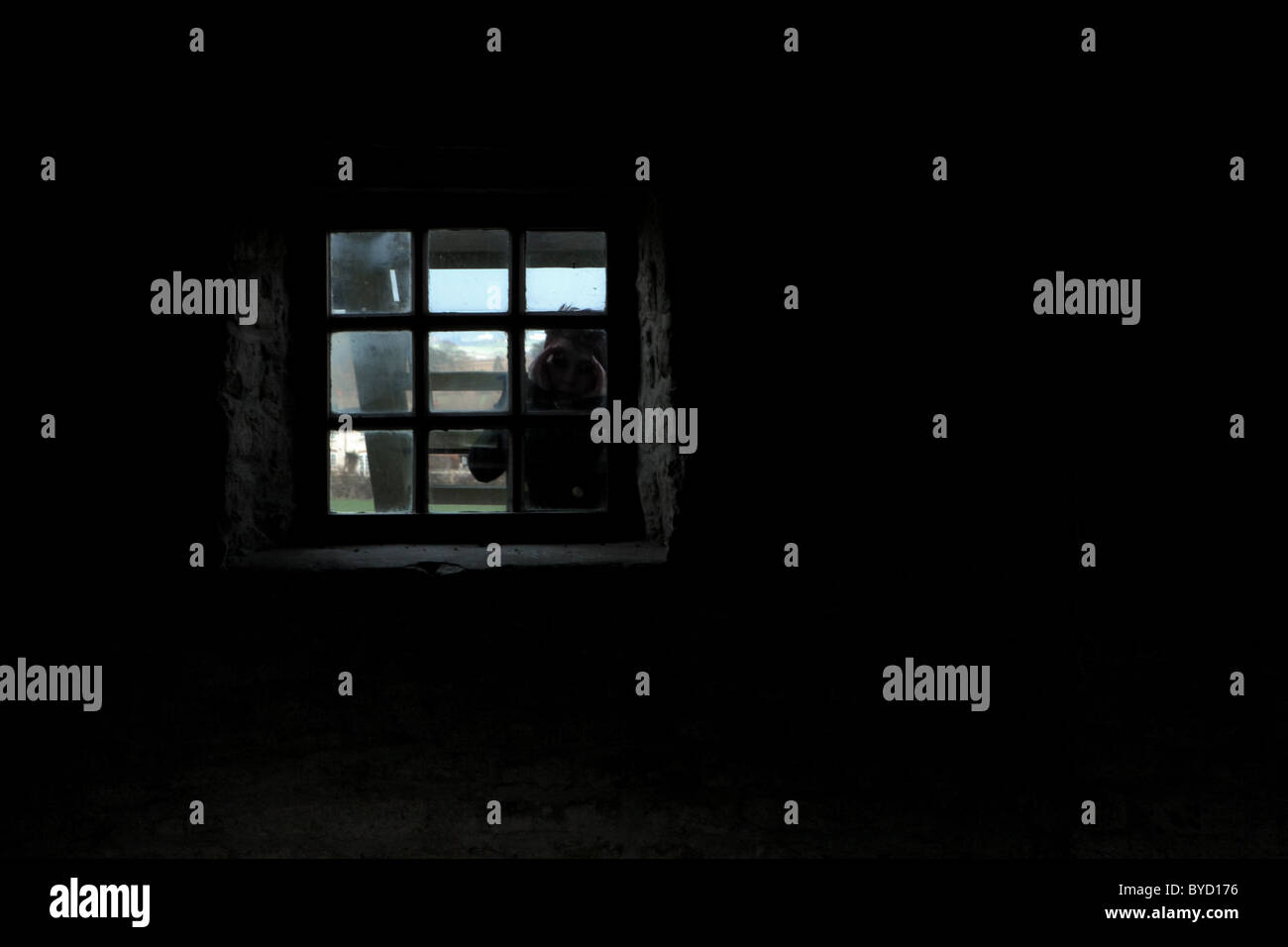 A face in the window Stock Photo - Alamy