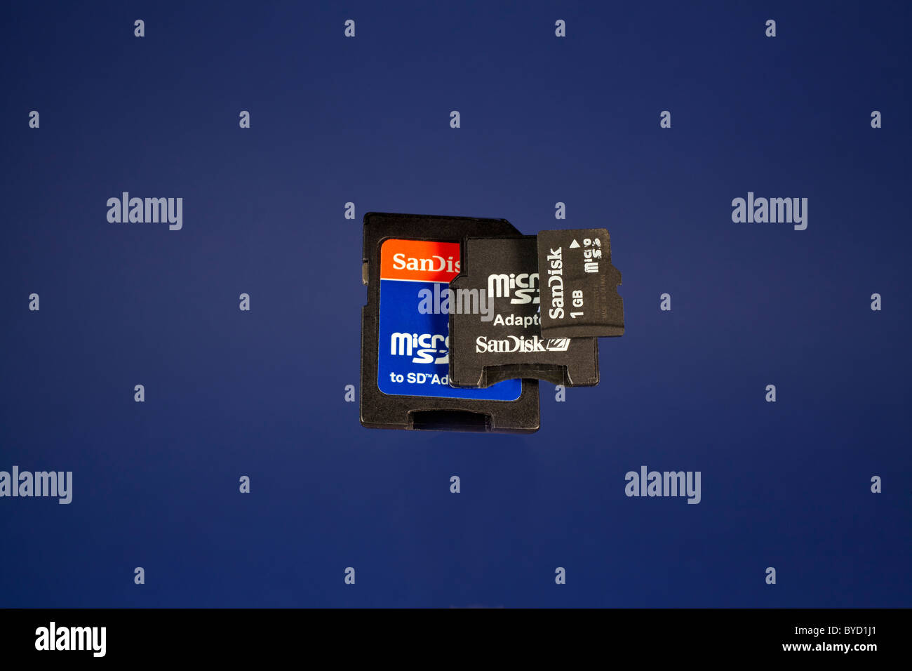 Mini SD card and adapters on a colored background Stock Photo - Alamy
