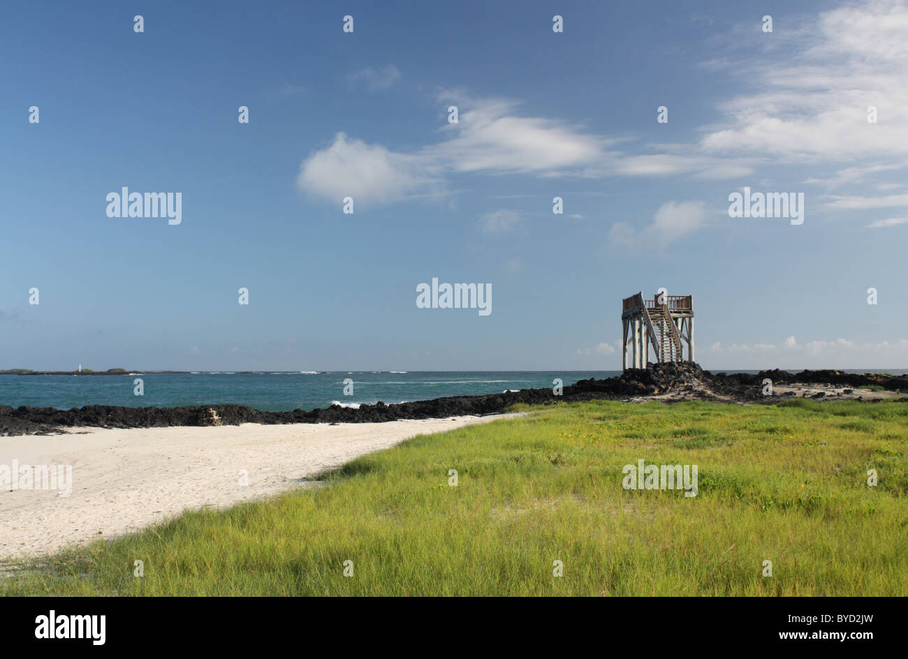 Lookout platform at Puerto Villamil in the Galapagos Stock Photo - Alamy