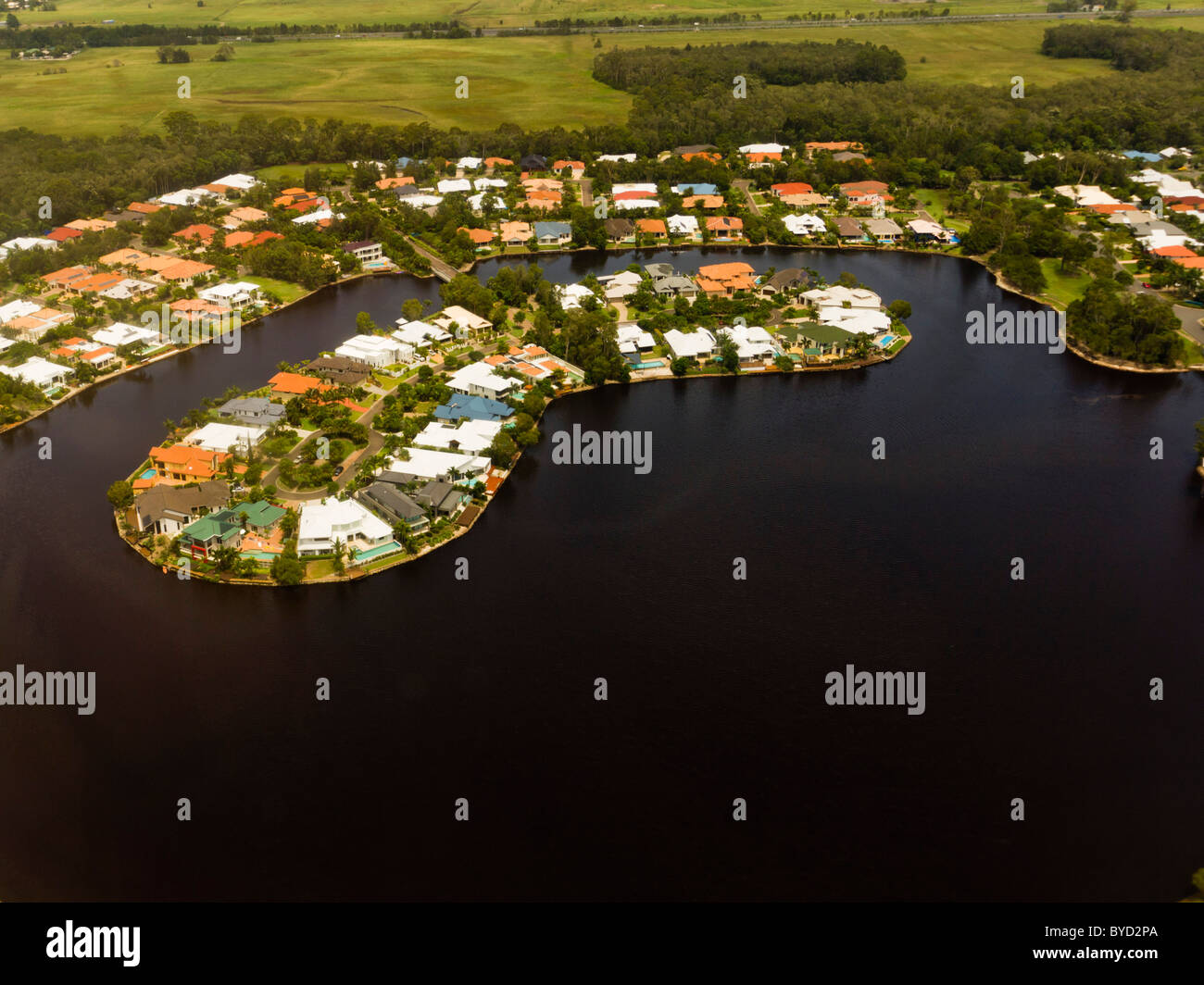 Modern canal front residential development on Sunshine Coast Queensland ...