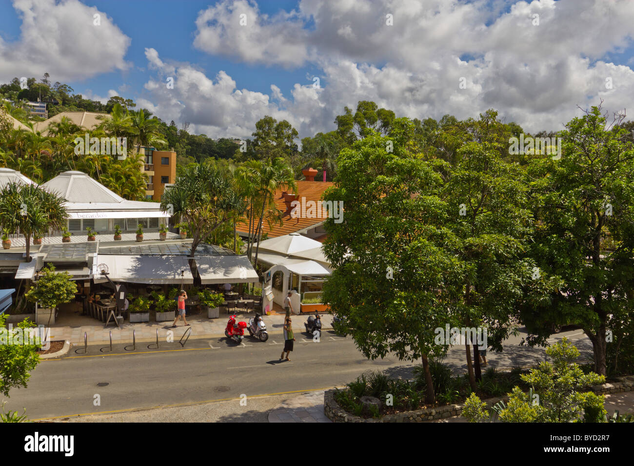 Street Scene, Noosa Township, Sunshine Coast Queensland Australia Stock ...