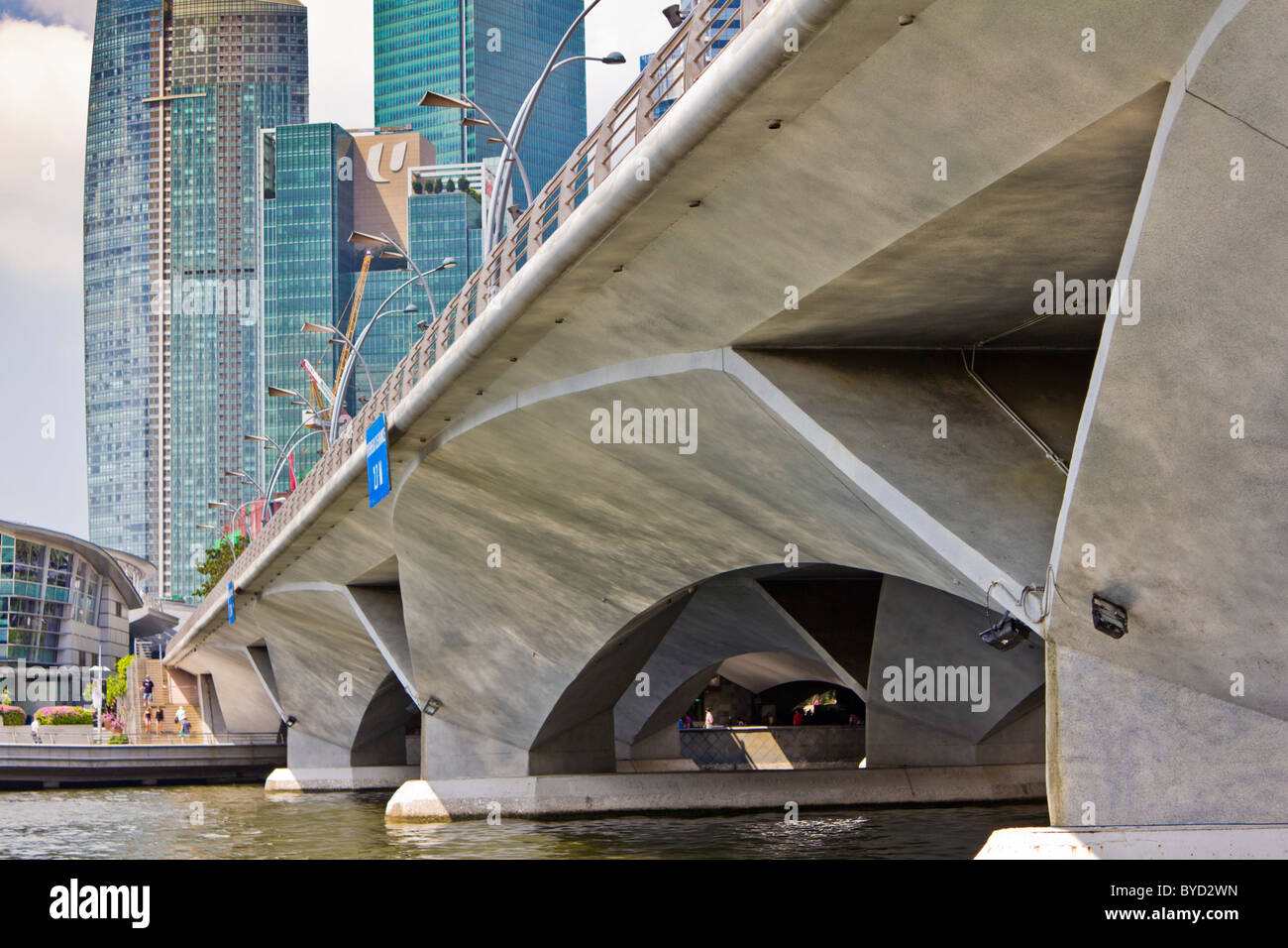 Esplanade Drive Bridge in Singapore, an historic but very modern city ...