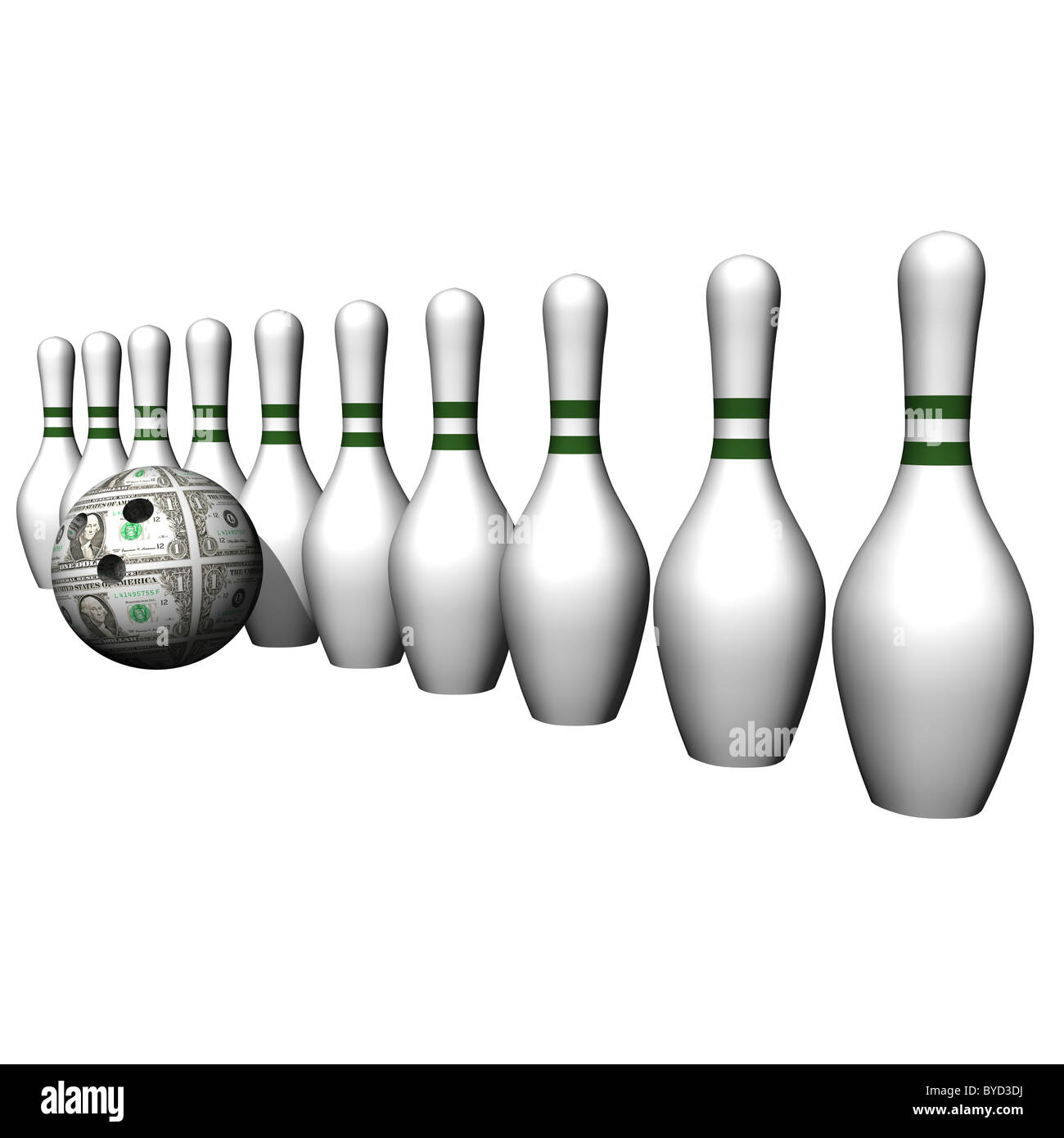 White size and dollar ball of bowling on a white background Stock Photo ...