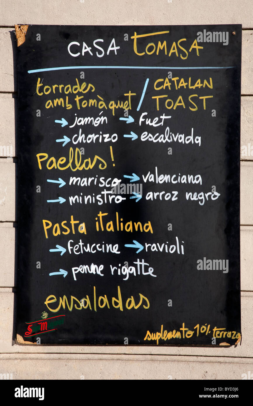 Spanish menu hi-res stock photography and images - Alamy