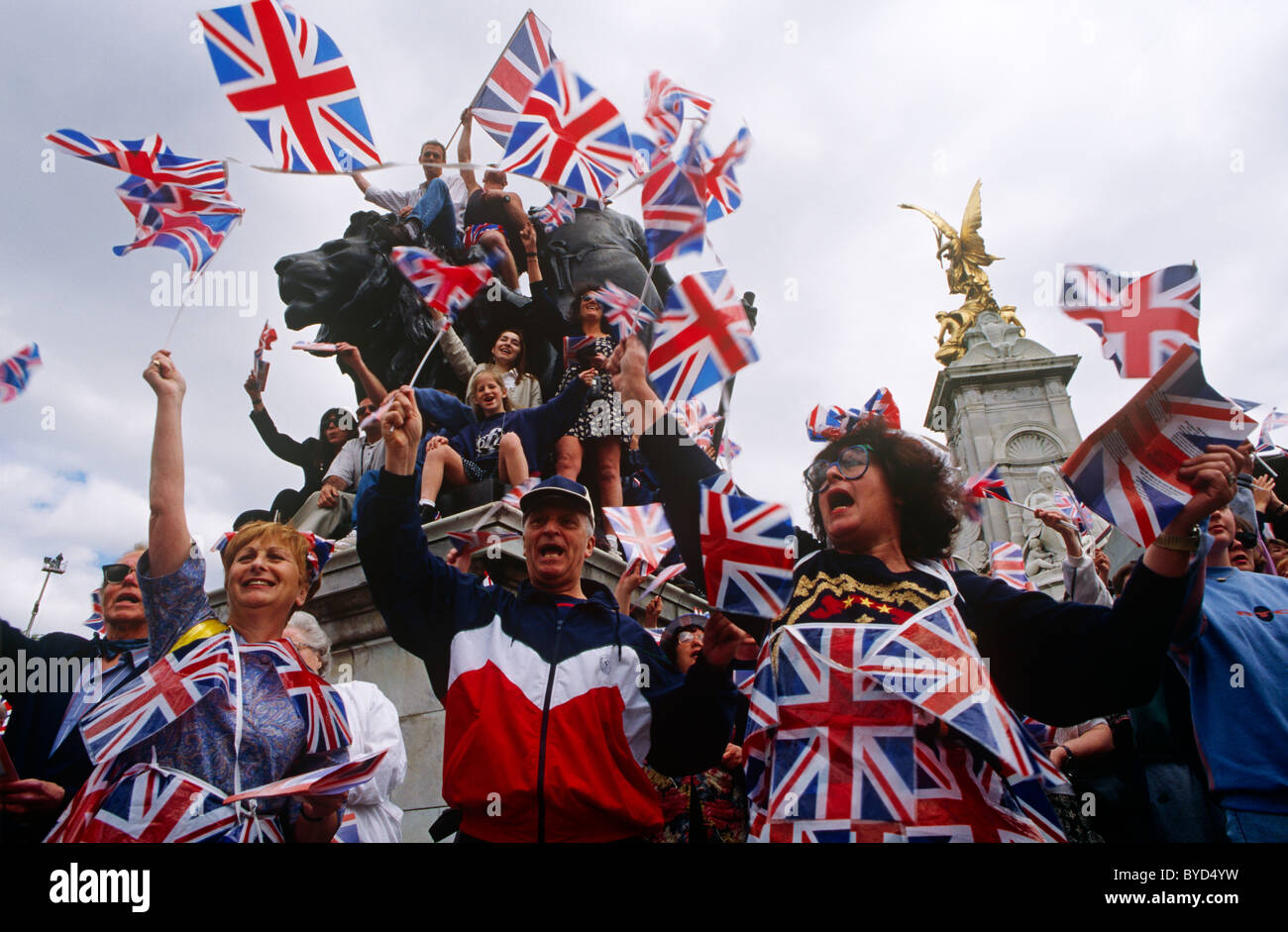 Union jack flag waving celebrations hi-res stock photography and images ...