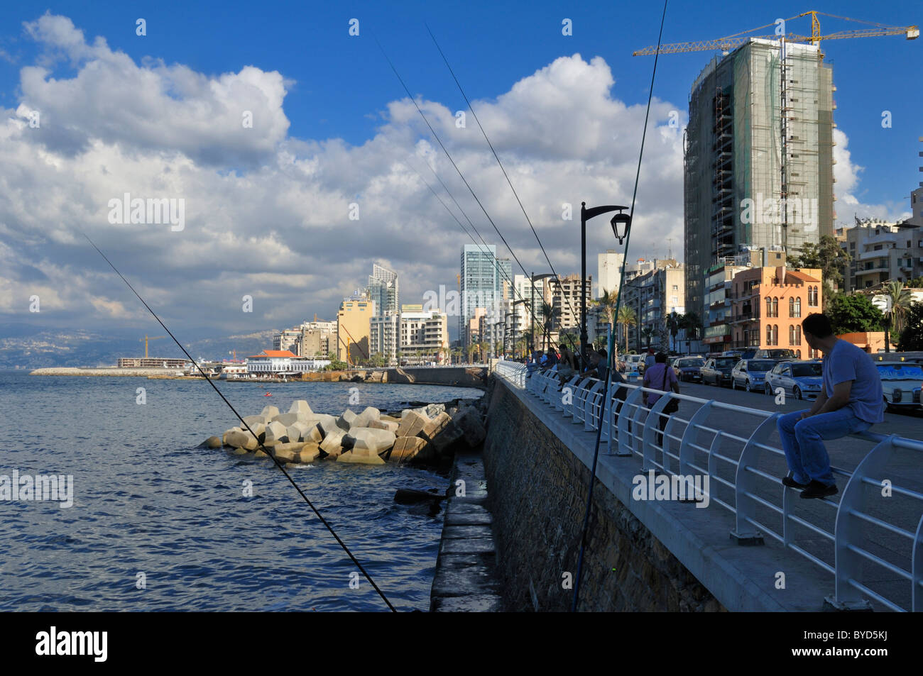Corniche of Beirut, Beyrouth, Lebanon, Middle East, West Asia Stock ...