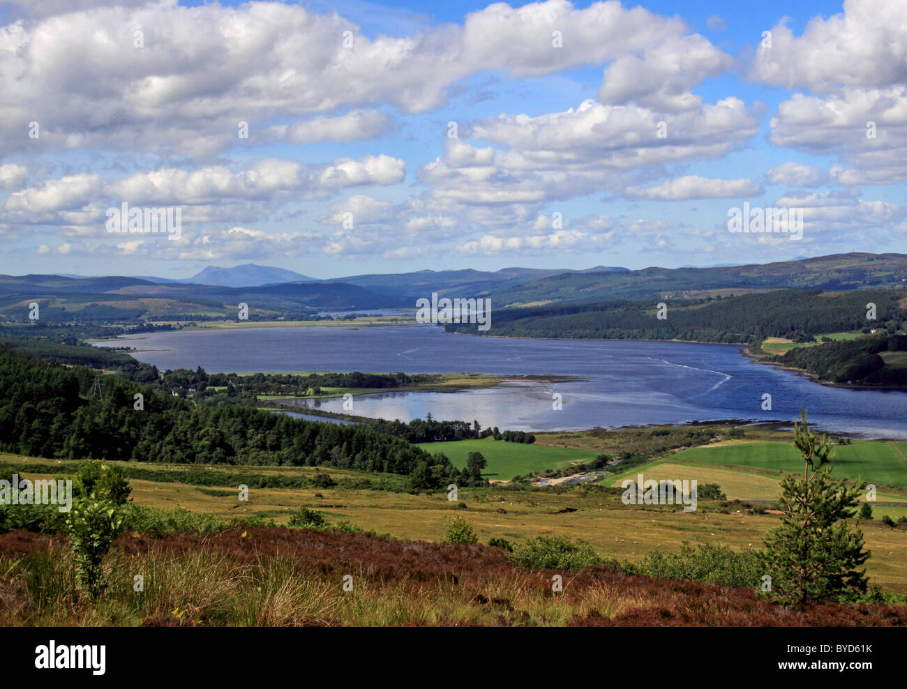 UK Scotland Highland Sutherland Dornoch Firth from the Struie Hill ...