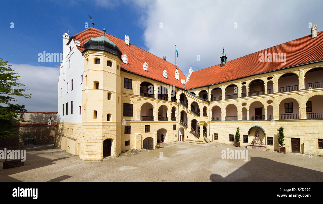 Courtyard of Burg Trausnitz Castle, Landshut, Lower Bavaria, Bavaria ...