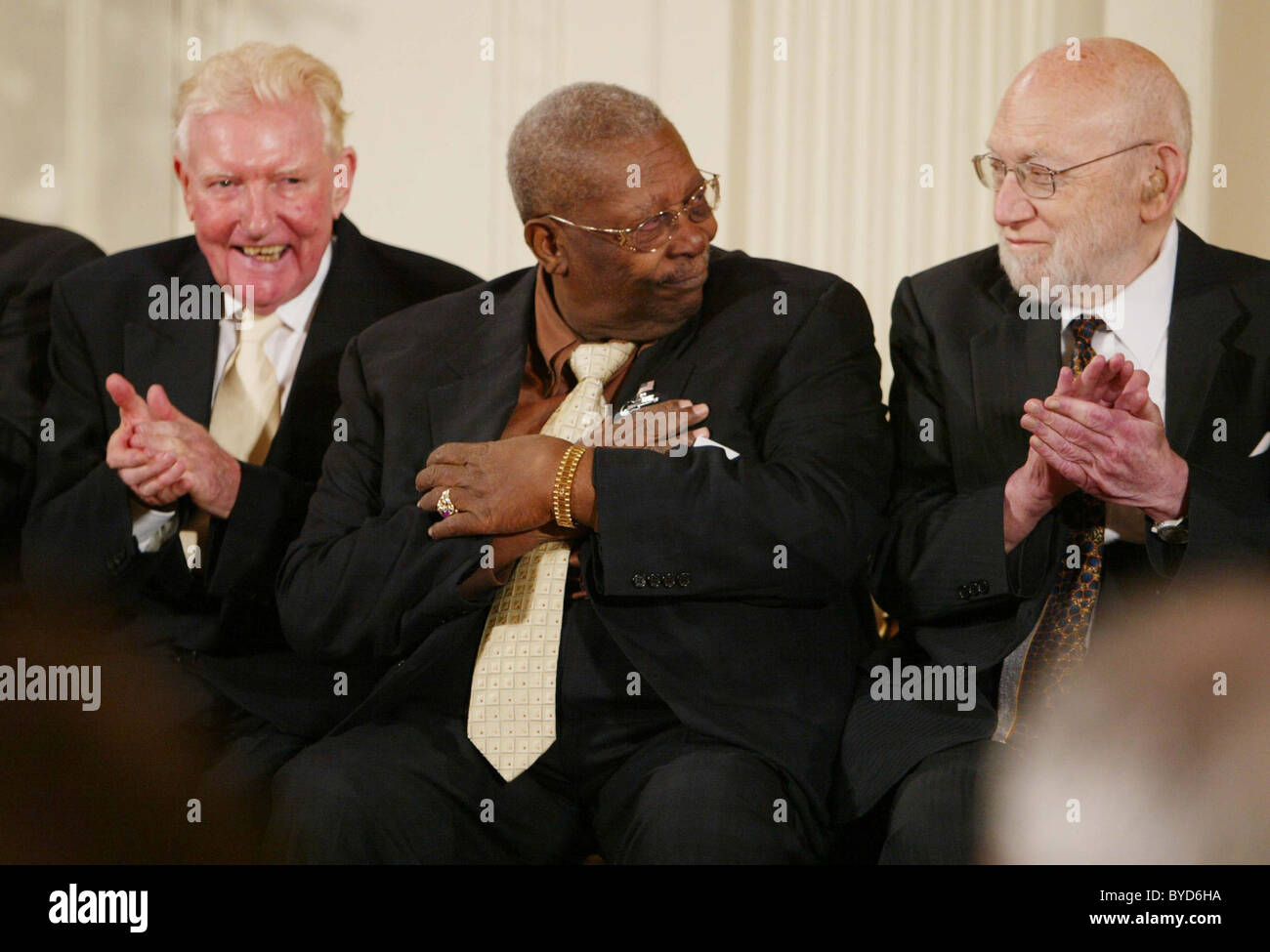 Paul Johnson, B.B. King and Awardees President George W. Bush presented ...