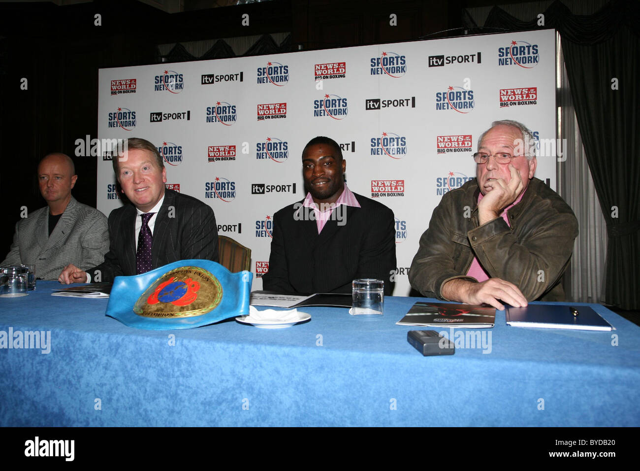 Frank Warren and Michael Sprott at the Landmark Hotel pre-fight press conference London, England ...