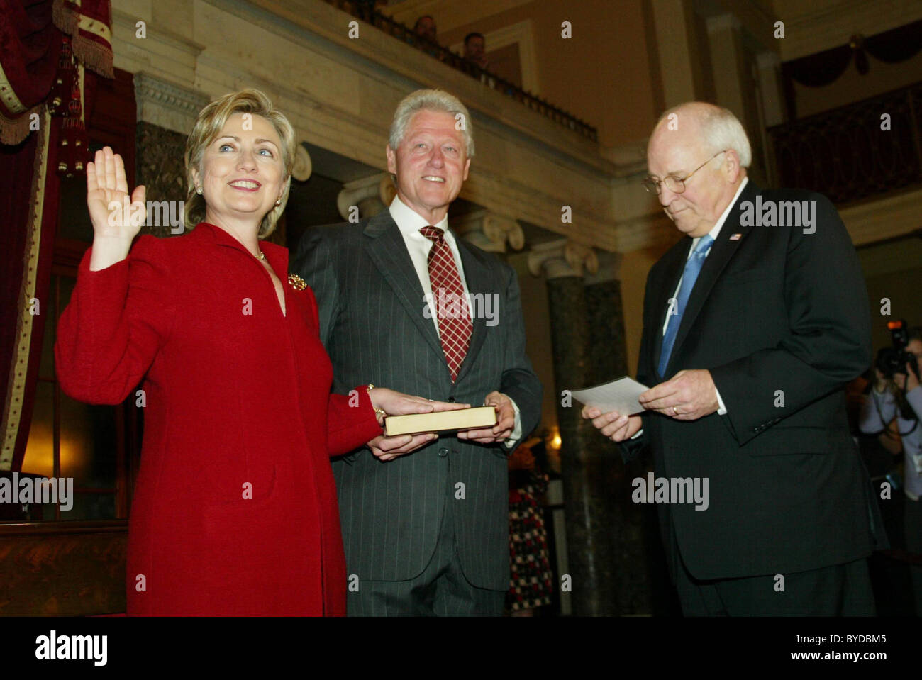 Hilary and Bill Clinton Vice President Cheney swore in elected Senators ...