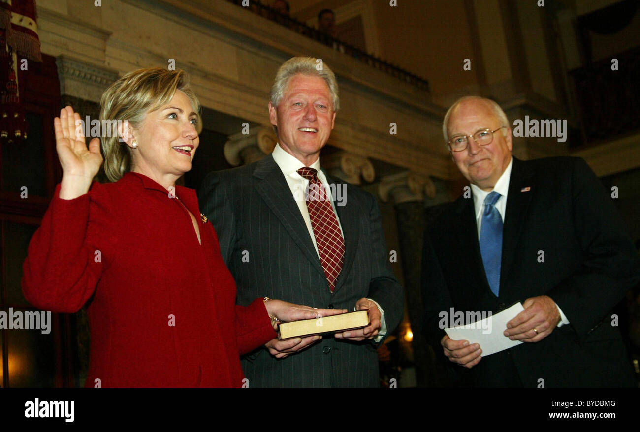 Hilary and Bill Clinton Vice President Cheney swore in elected Senators ...