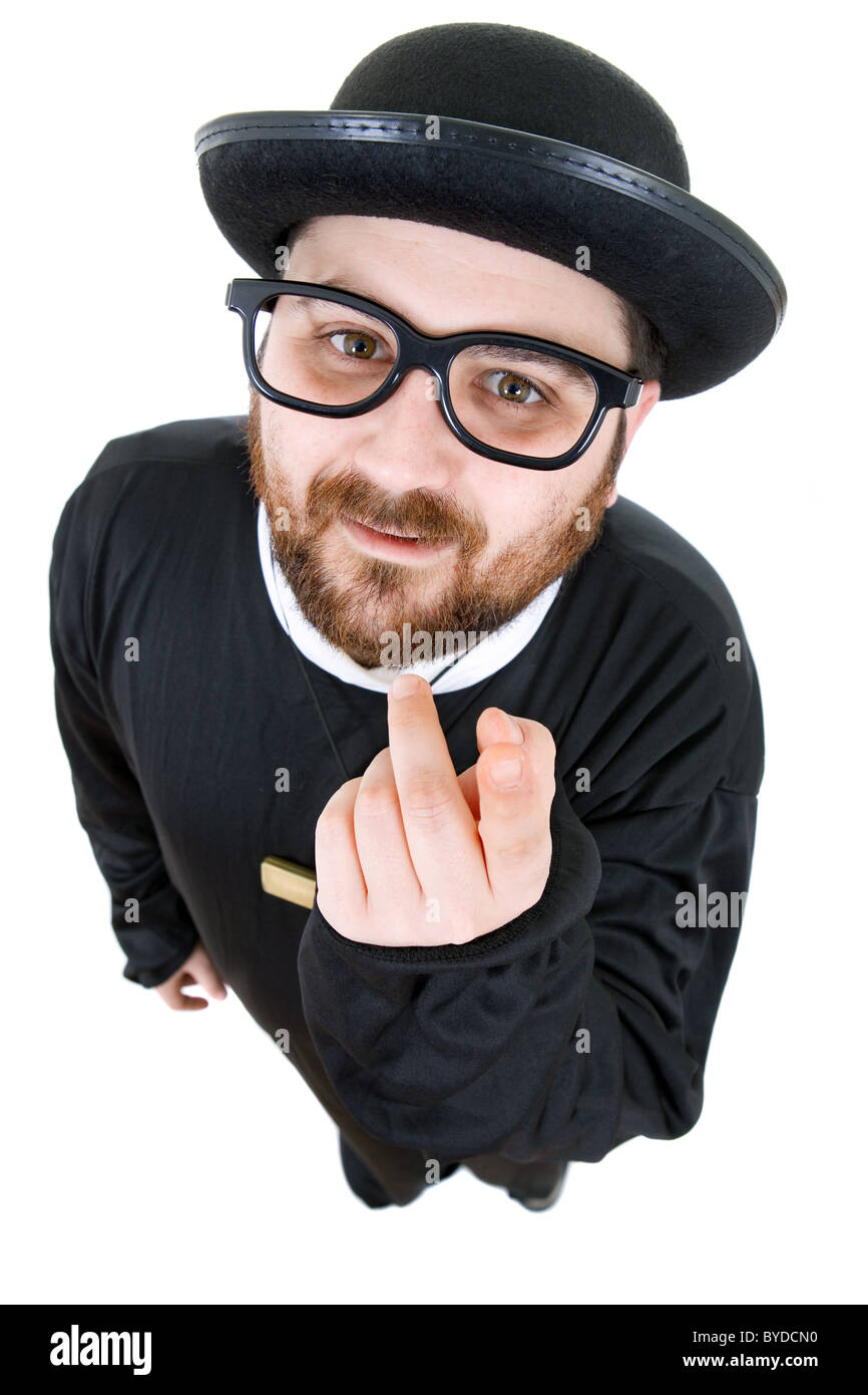 young man dressed as priest, isolated on white Stock Photo - Alamy