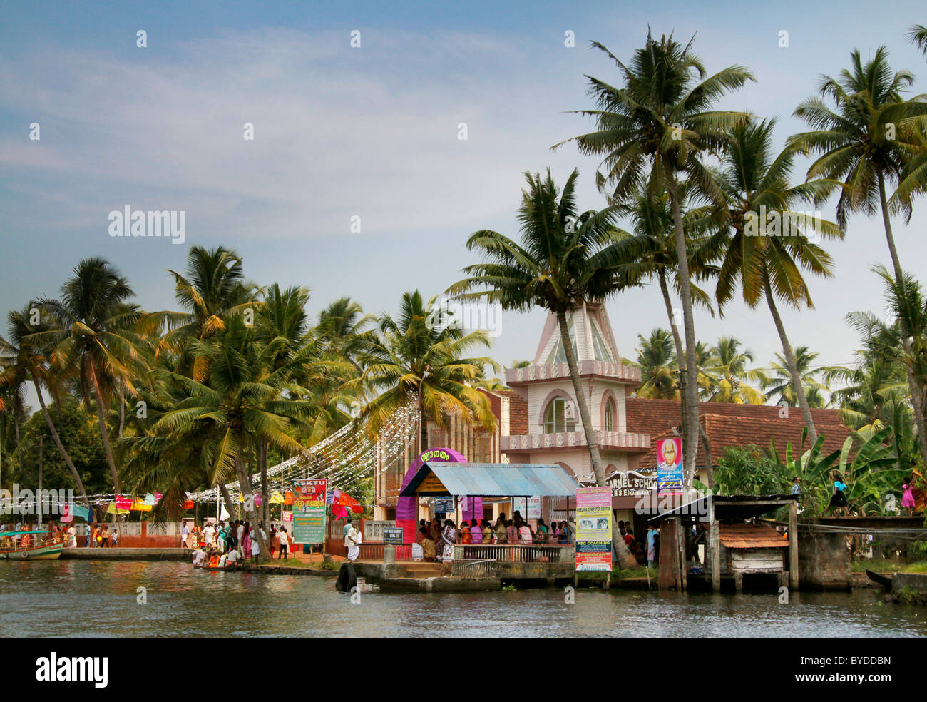 Living beside the river, church festival, canal, Haripad, Alappuzha ...