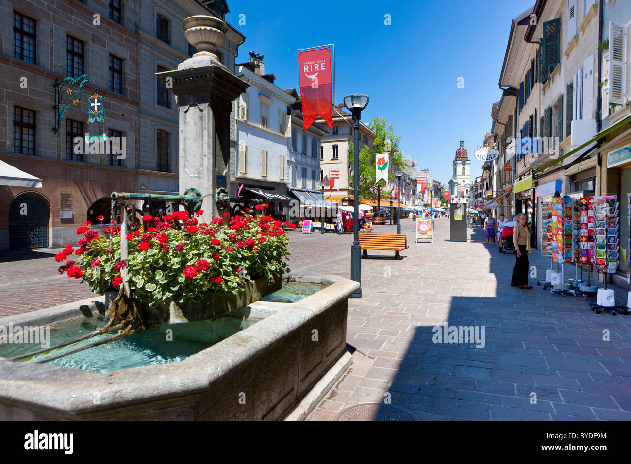 Historic town centre of Morges, Lake Geneva, Canton of Vaud ...