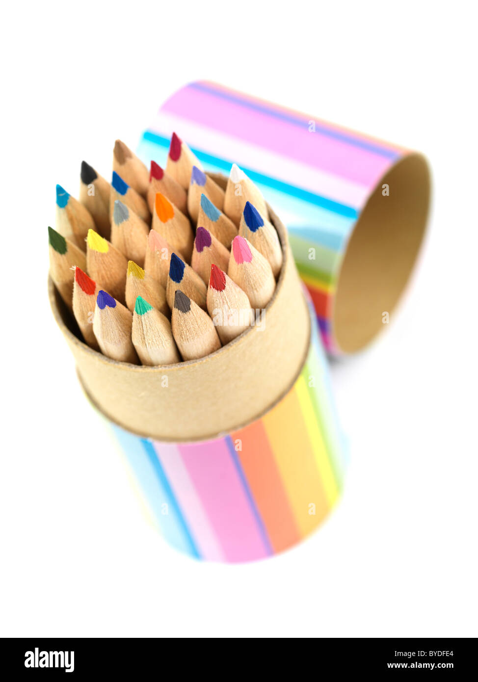 Set colored pencils stationery hi-res stock photography and images - Alamy