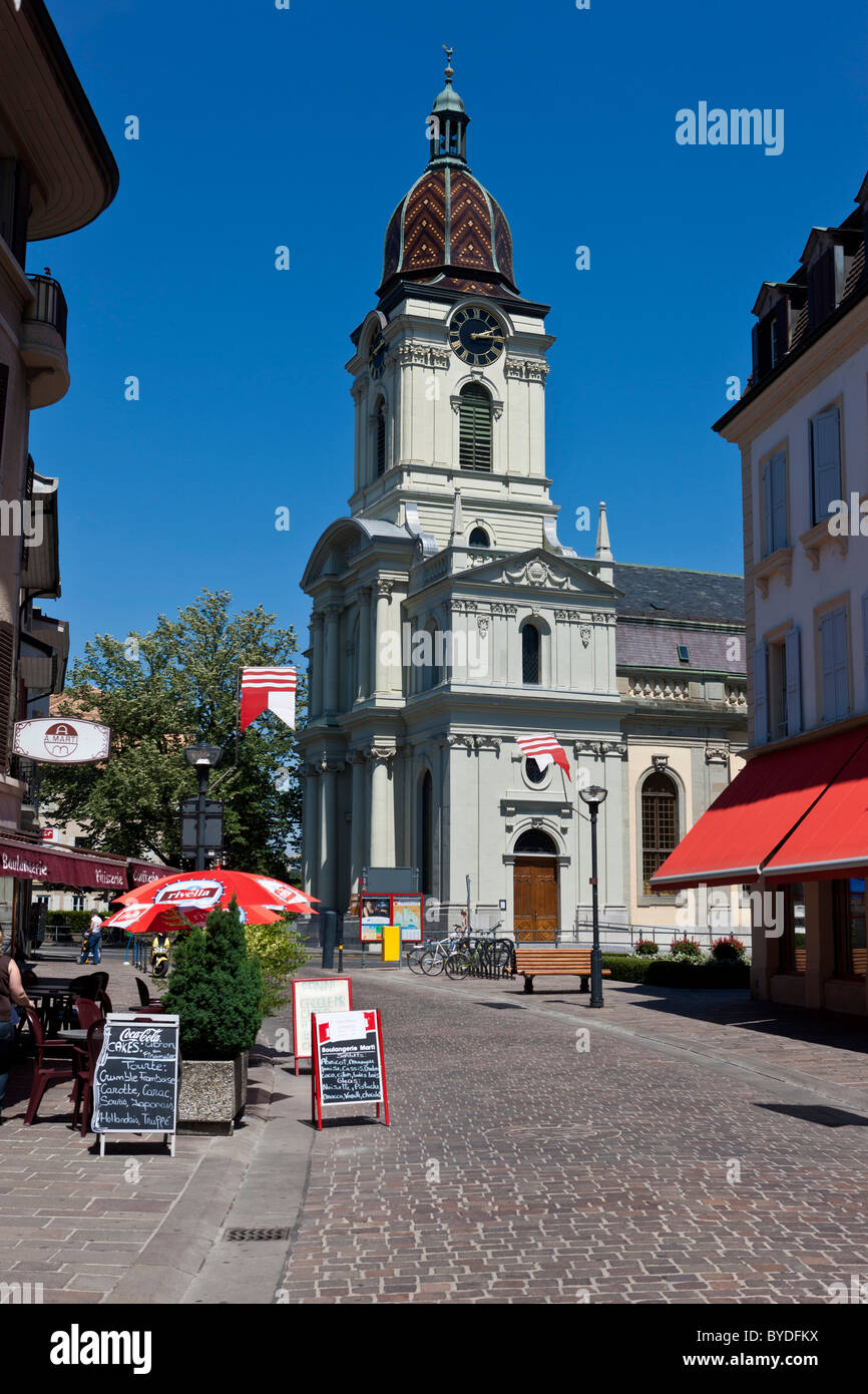 Historic town centre of Morges, Lake Geneva, Canton of Vaud ...