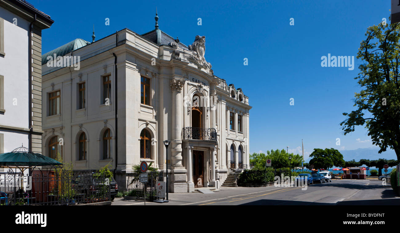 Historic town centre of Morges, Lake Geneva, Canton of Vaud ...