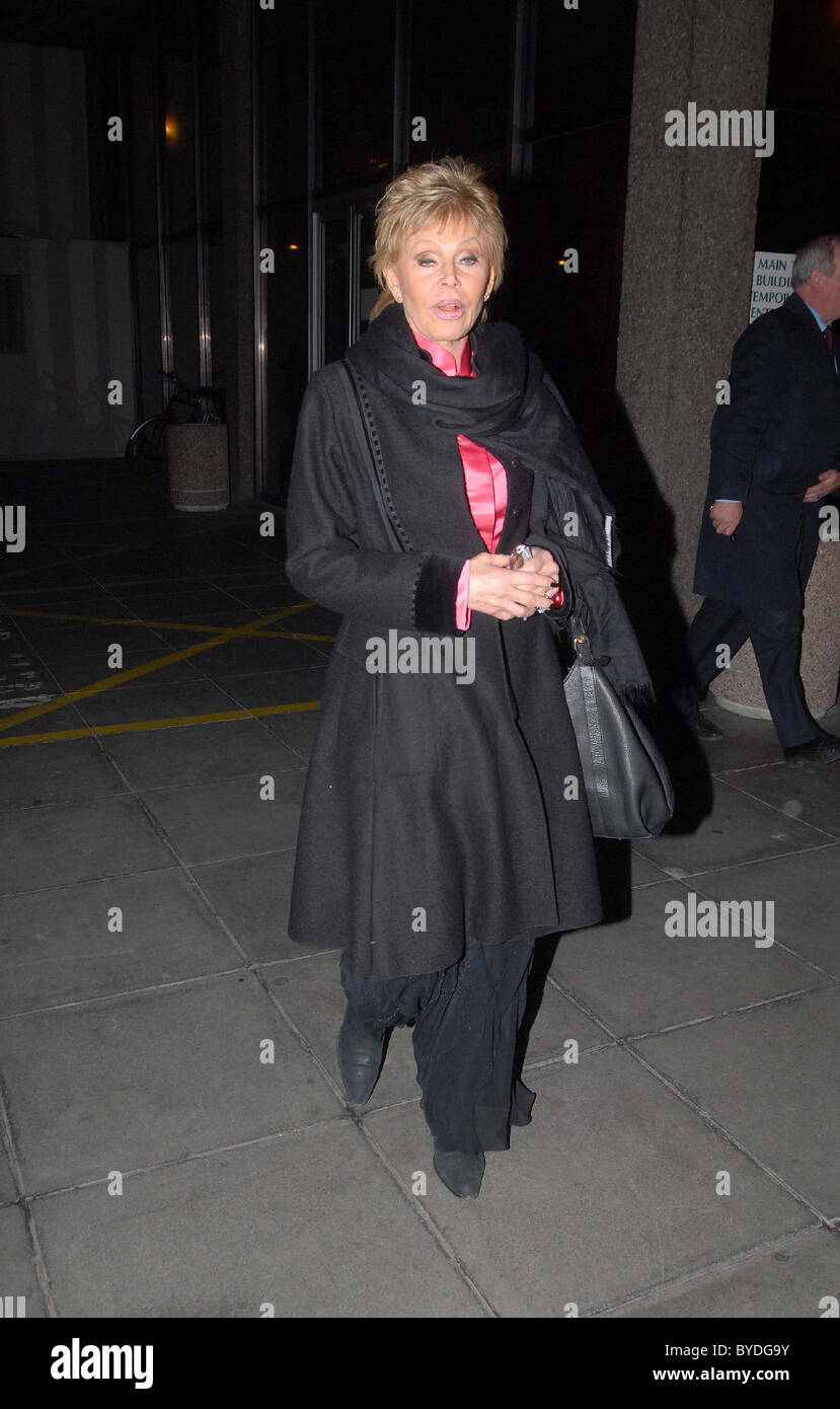 Britt Ekland leaving RTE Studios after appearing on the Late Late Show ...