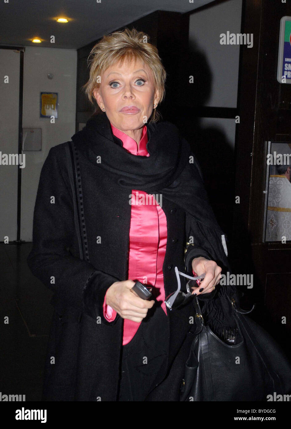 Britt Ekland leaving RTE Studios after appearing on the Late Late Show ...