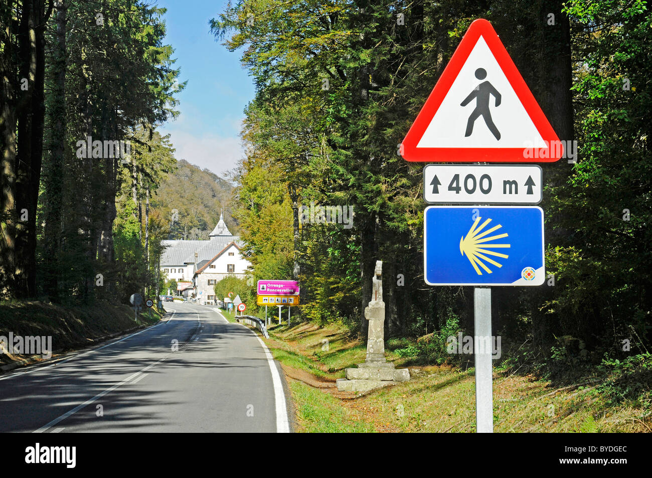 Scallop, symbol, sign, pilgrimage station, Camino de Santiago or the ...