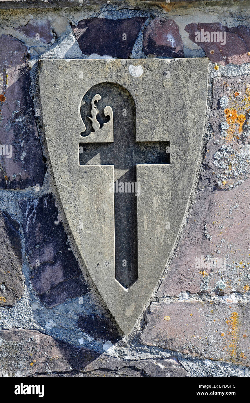 Pilgrim's staff, symbol, monastery, church, inn, pilgrimage station ...