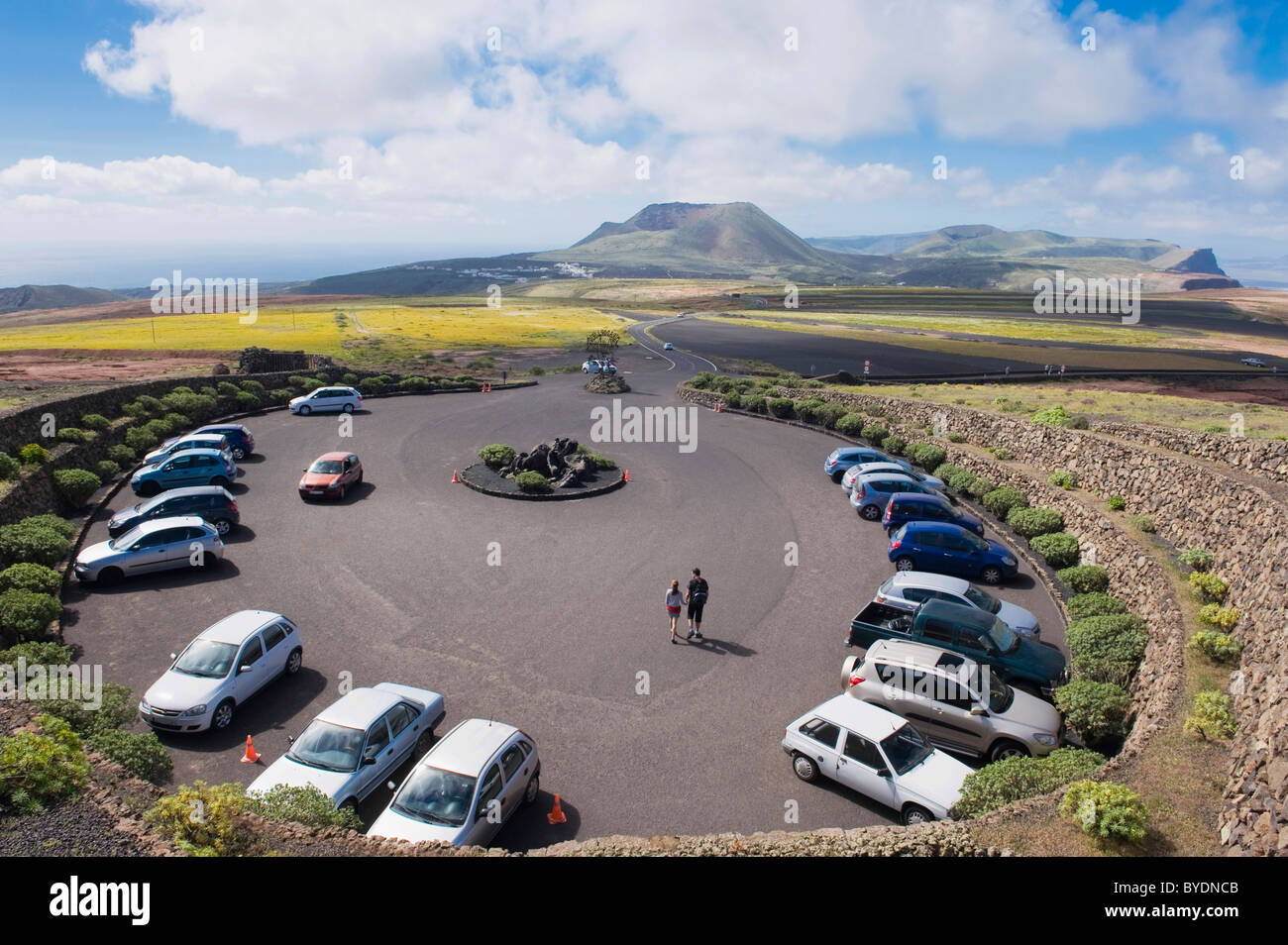 Round parking lot at the Mirador del Rio, built by the artist Cesar ...