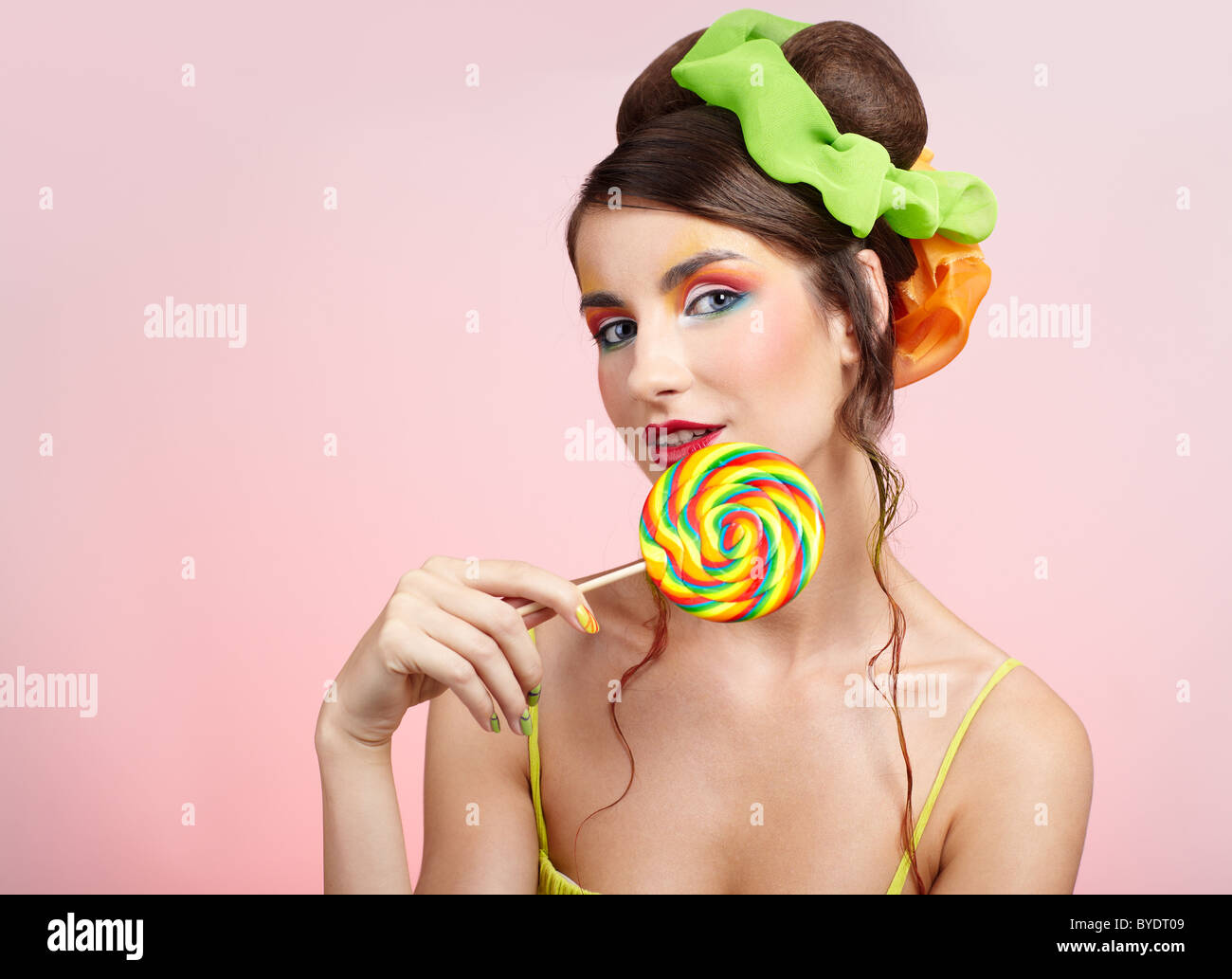 beautiful model with lollipop Stock Photo - Alamy