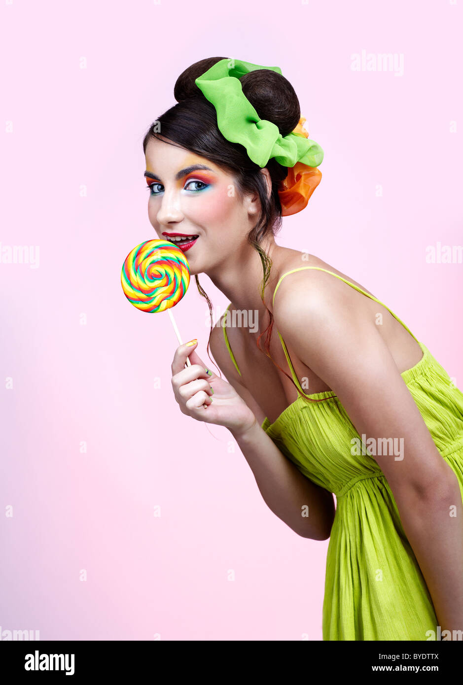 beautiful model with lollipop Stock Photo - Alamy