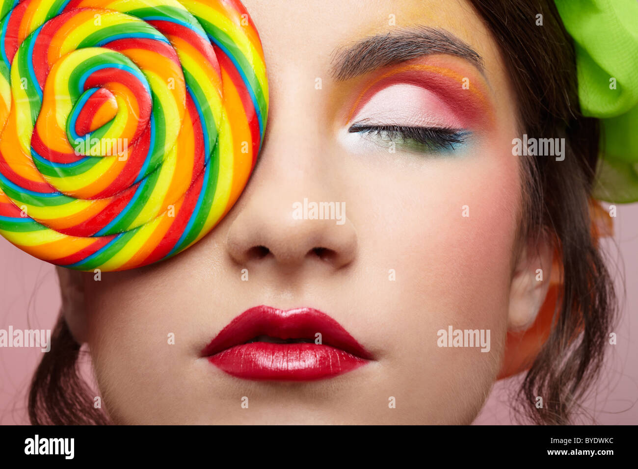 beautiful model with lollipop Stock Photo - Alamy