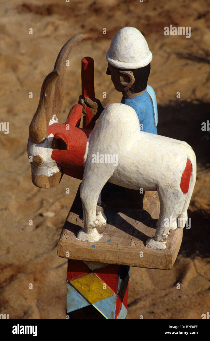 Mahafaly Painted Funerary Sculpture, Stele, Totem or Aloalo on Tomb ...