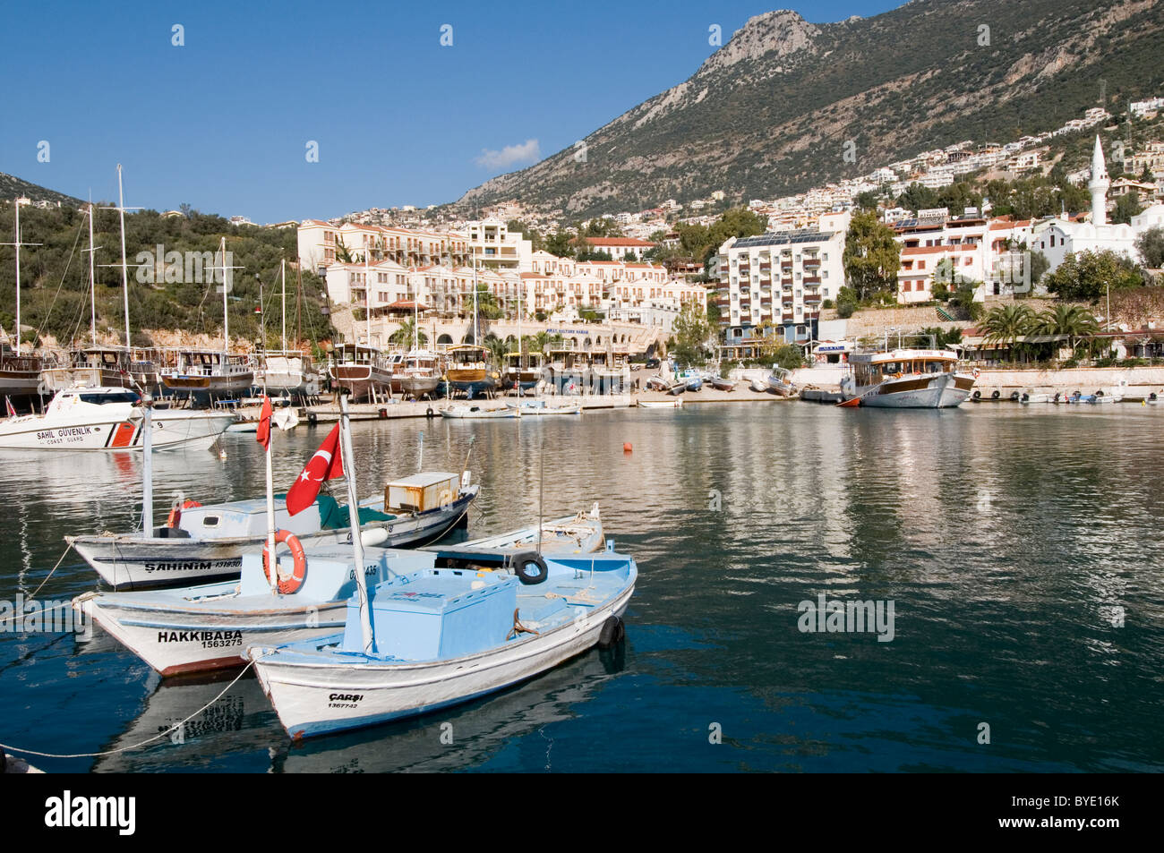 kalkan turkey turkish marina port tourist destination harbour yacht ...