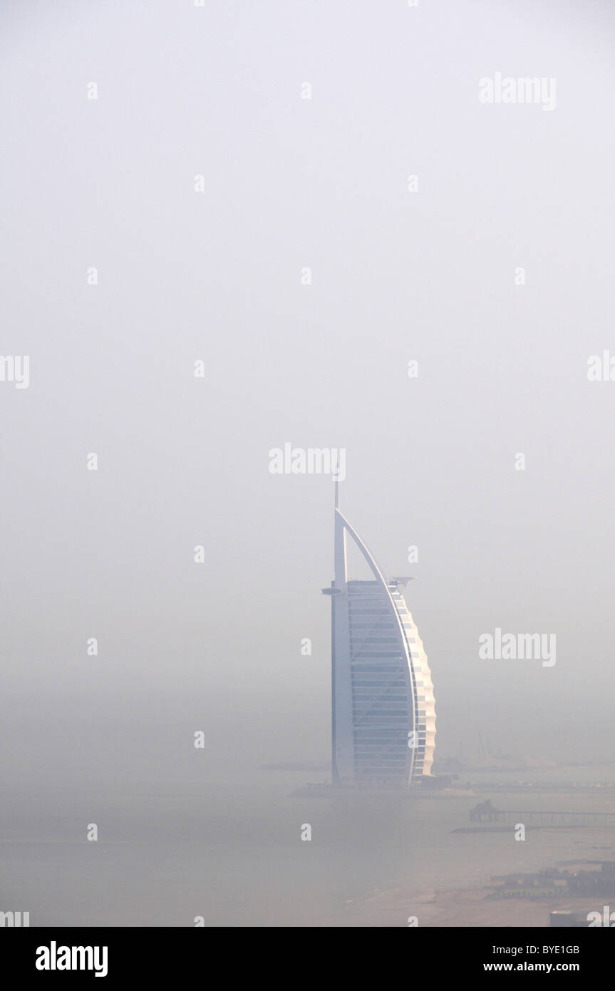 Burj Al Arab in the morning mist, Dubai, United Arab Emirates, Middle ...