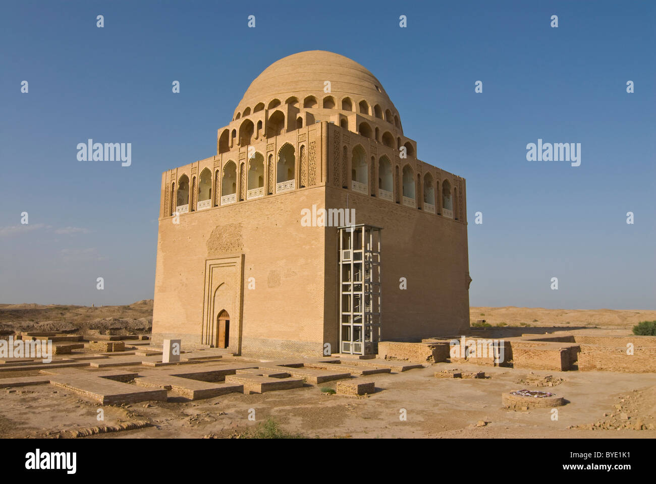 Reconstructed domed mausoleum, Merv, Turkmenistan, Central Asia Stock ...
