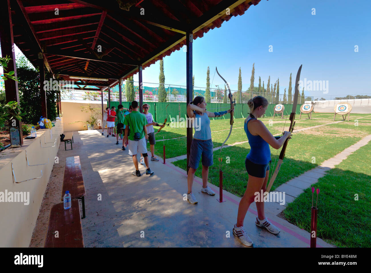 Archery in the Hotel Club Aldiana, Southern Cyprus, Cyprus, Europe ...