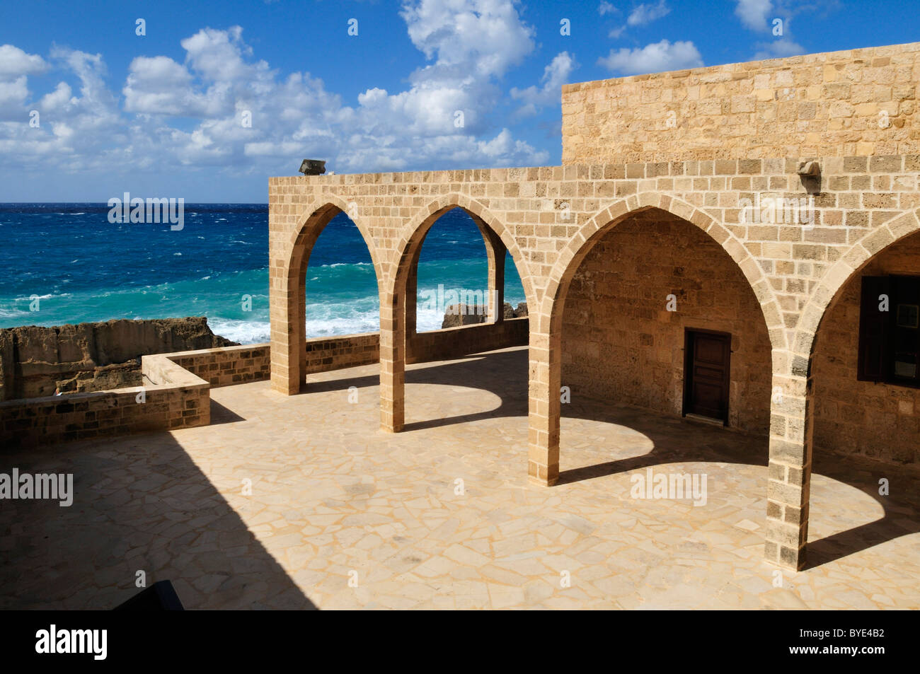 Maronite church at the mediterranean coast, Batroun, Lebanon, Middle ...