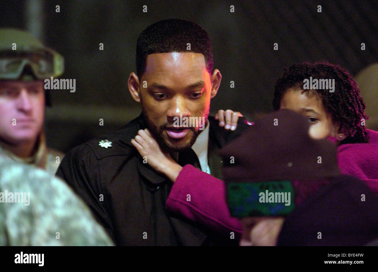 Will Smith on the film set of 'I Am Legend' at the Brooklyn Bridge New ...