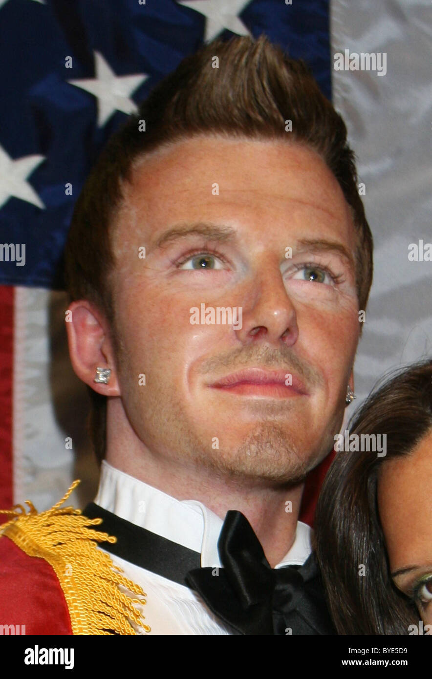 David Beckham and Victoria Beckham wax figures at are unveiled at ...