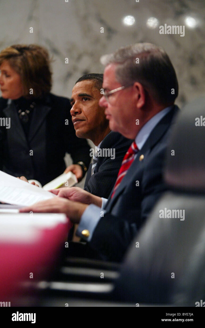 Senator Barack Obama and Senator Robert Menendez Former US Secretary of ...