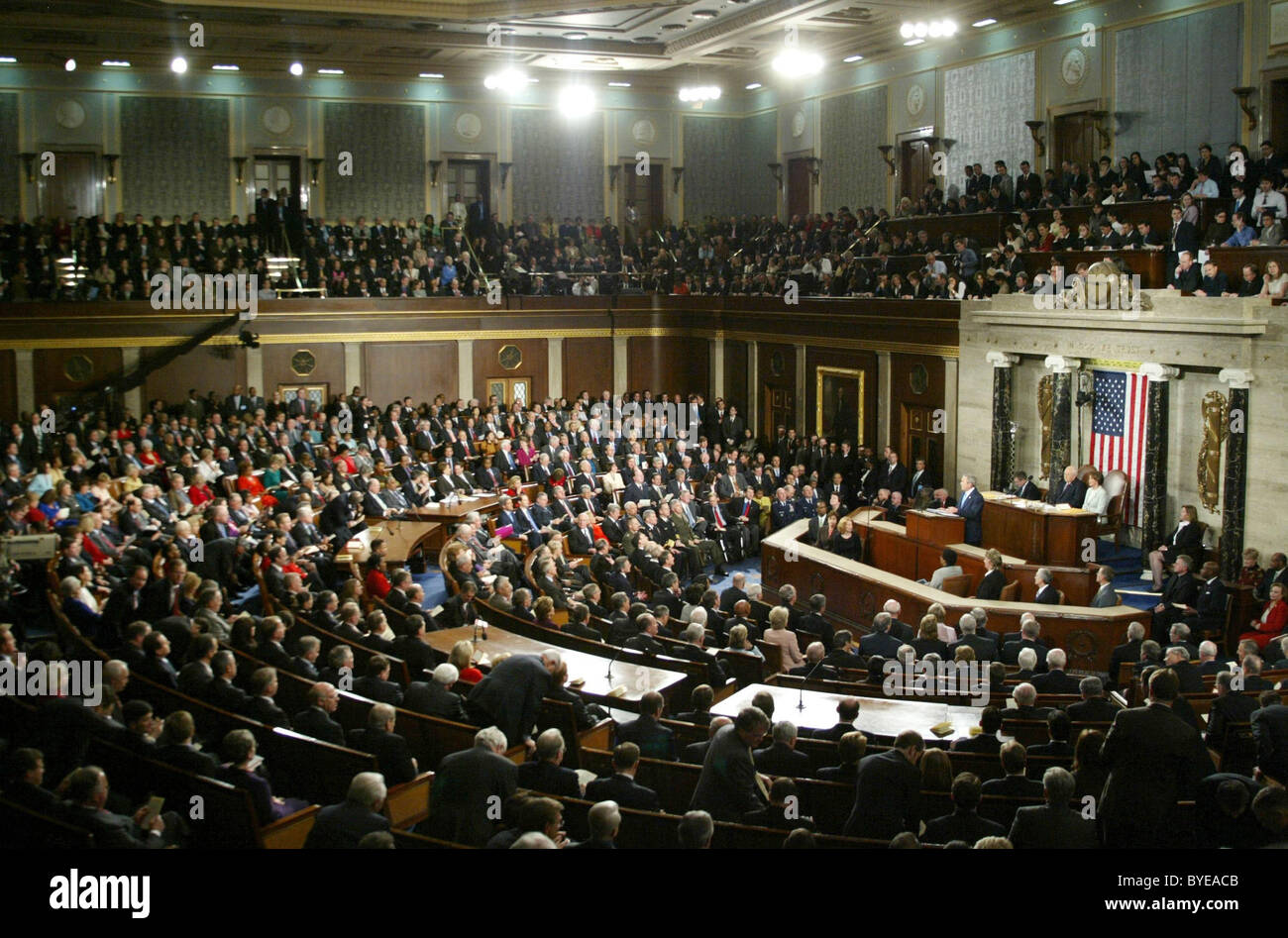 President George W. Bush presented the State of The Union Adress with ...