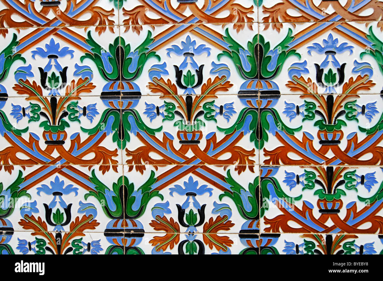 Old Spanish tiles, azulejos, Comillas, Cantabria, Spain, Europe Stock ...