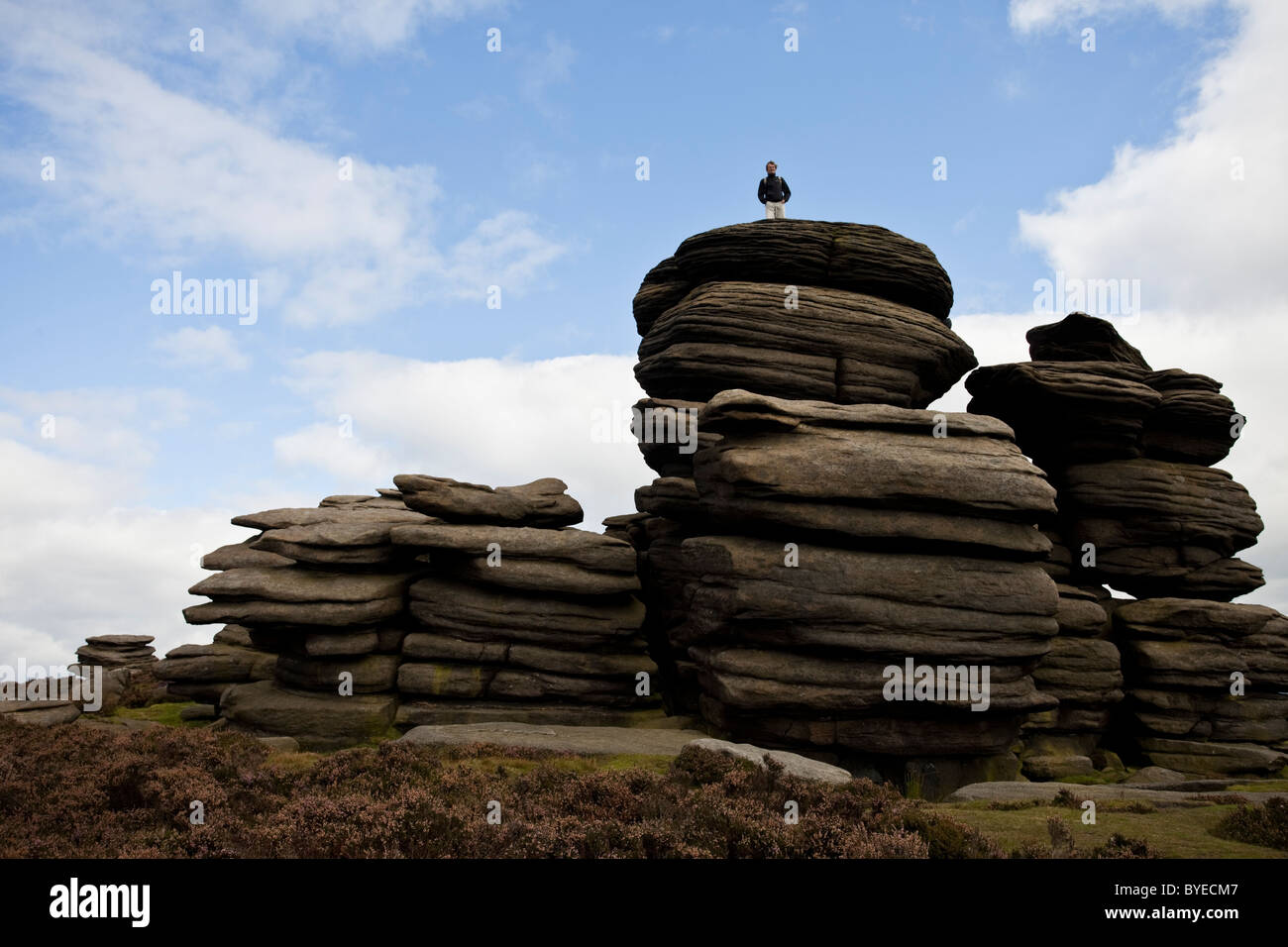 Rock formations in the Peak District Derbyshire England Stock Photo - Alamy