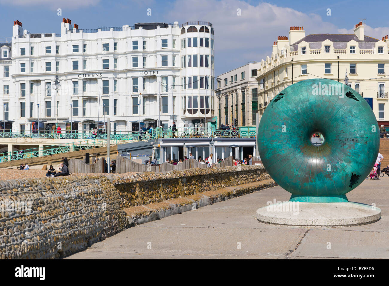 The Big Green Bagel, Seasick Doughnut, sculpture, beach next to ...