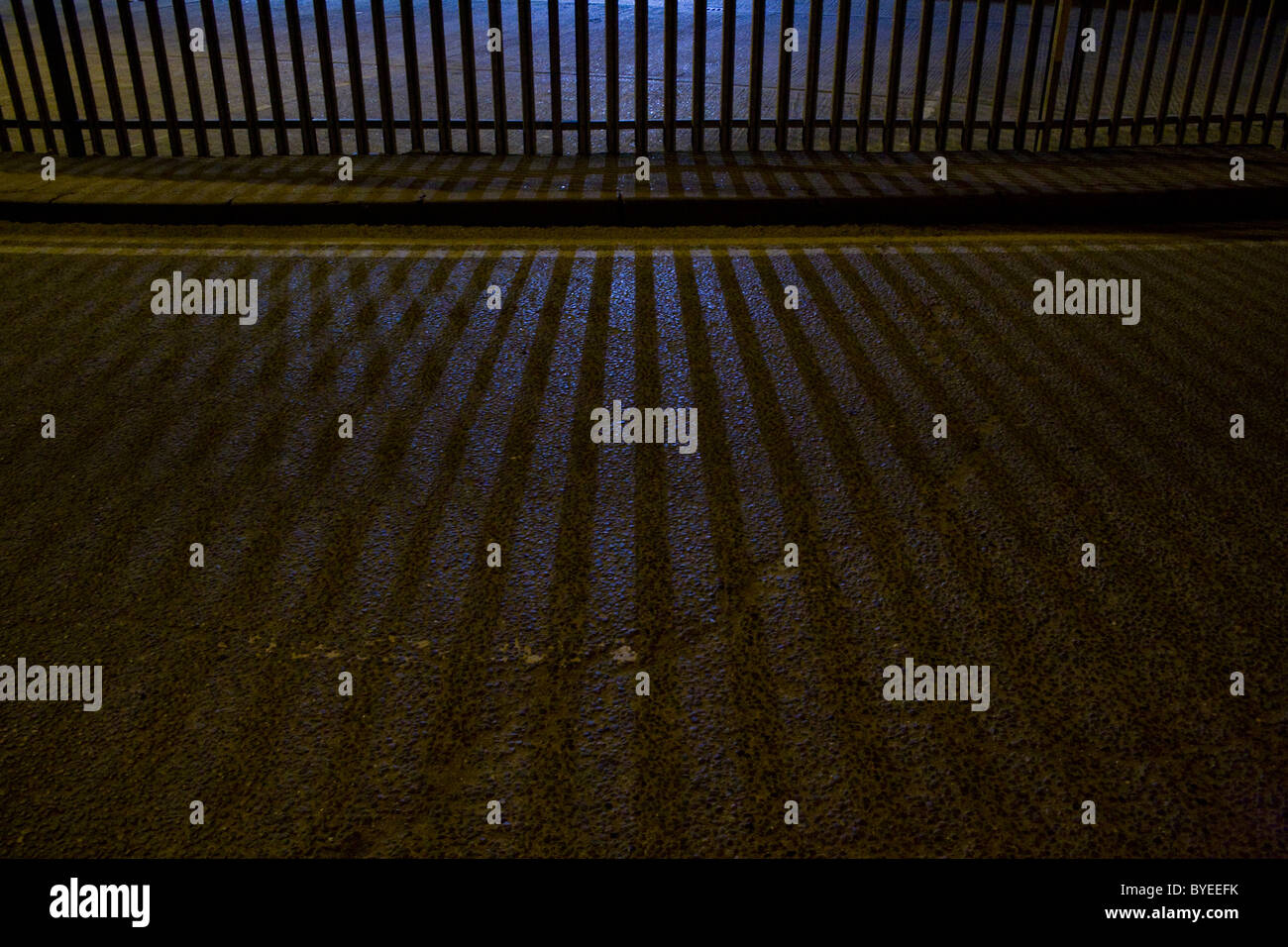 Urban Railings at night Stock Photo - Alamy