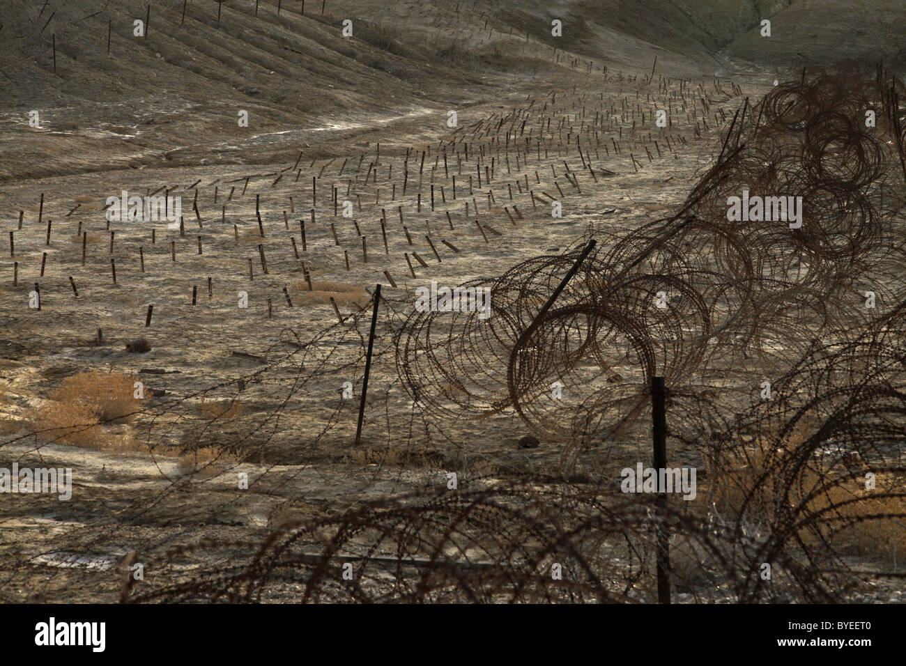 Minefield at the Israeli border with Jordan Israel Stock Photo - Alamy