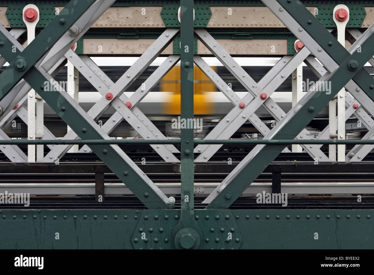 A view across the Hungerford Railway Bridge in London, England, with a ...