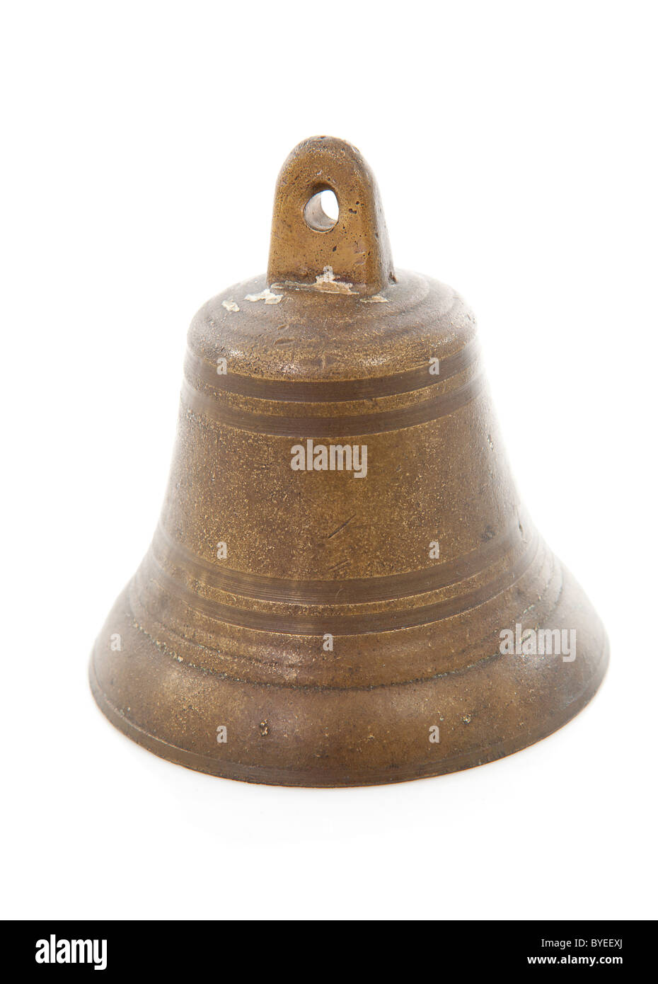 Old bronze bell isolated on white background Stock Photo - Alamy